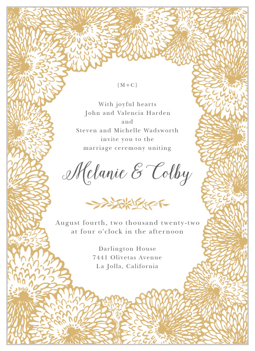 Full Bloom Foil Ceremony Cards by Basic Invite