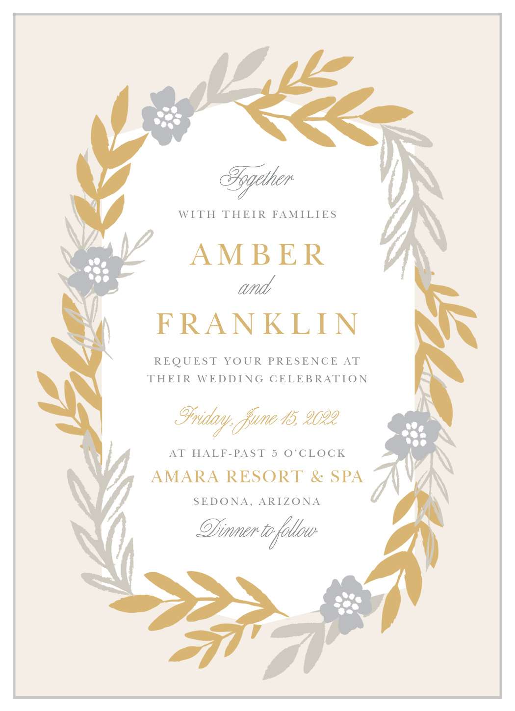 Glimmering Garland Foil Wedding Invitations by Basic Invite