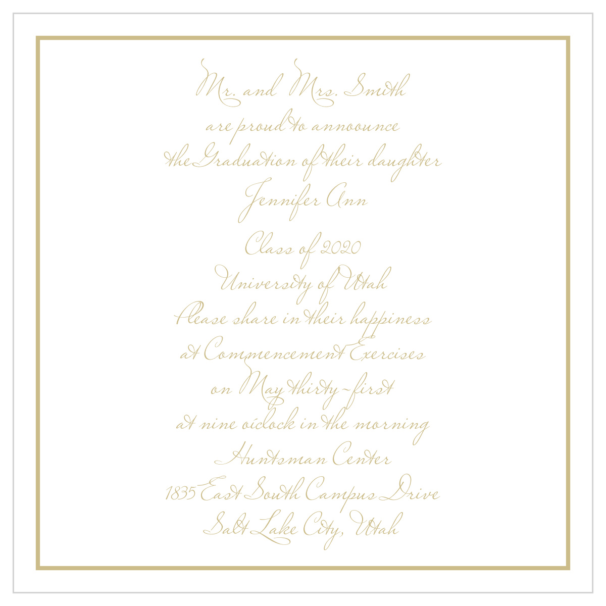 The Traditionally Classic - Graduation Invitation by BasicInvite.com