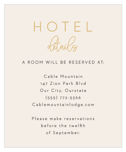 Now & Forever Accommodation Cards by Basic Invite