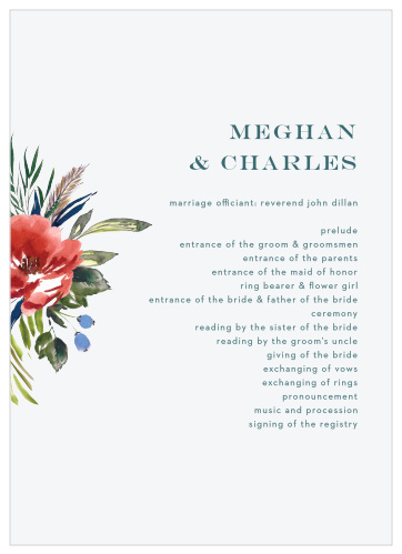 Arctic Florist Wedding Menus by Basic Invite