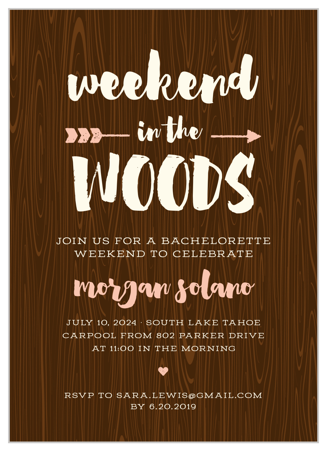 Weekend In The Woods Bachelorette Invitations by Basic Invite