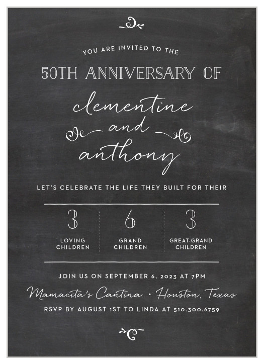 Anniversary Invitations | Match Your Color & Style Free! - Basic Invite