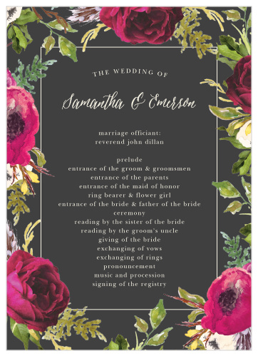 Cute Wedding Programs - Match Your Color & Style Free!