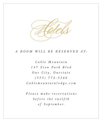 Simple Border Accommodation Cards by Basic Invite