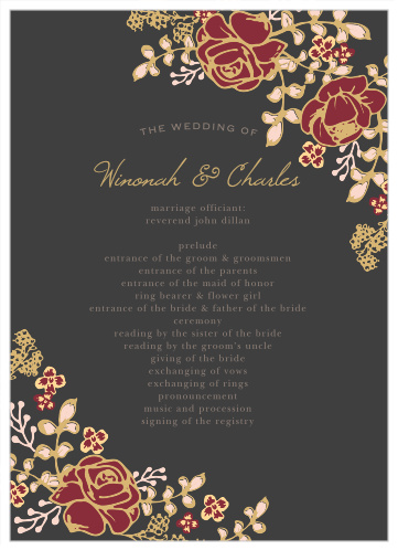 Wedding Programs | Match Your Colors & Style Free! - Basic Invite