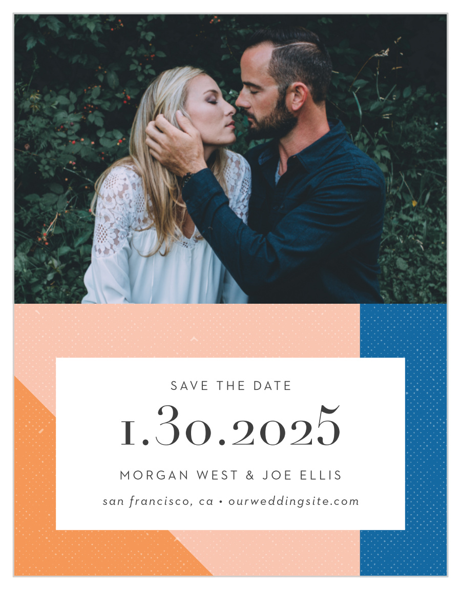 Angular Color Save the Date Cards by Basic Invite