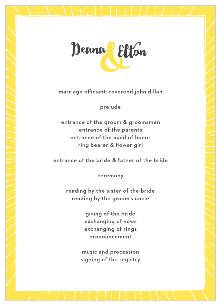 Big Ampersand Wedding Programs by Basic Invite