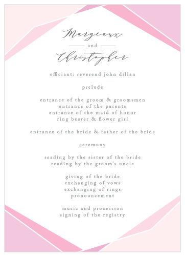 Playful Lines Wedding Menus by Basic Invite