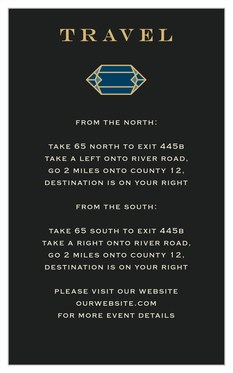 Gem Prism Direction Cards by Basic Invite