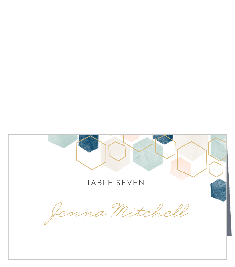 Geometric Watercolor Place Cards by Basic Invite