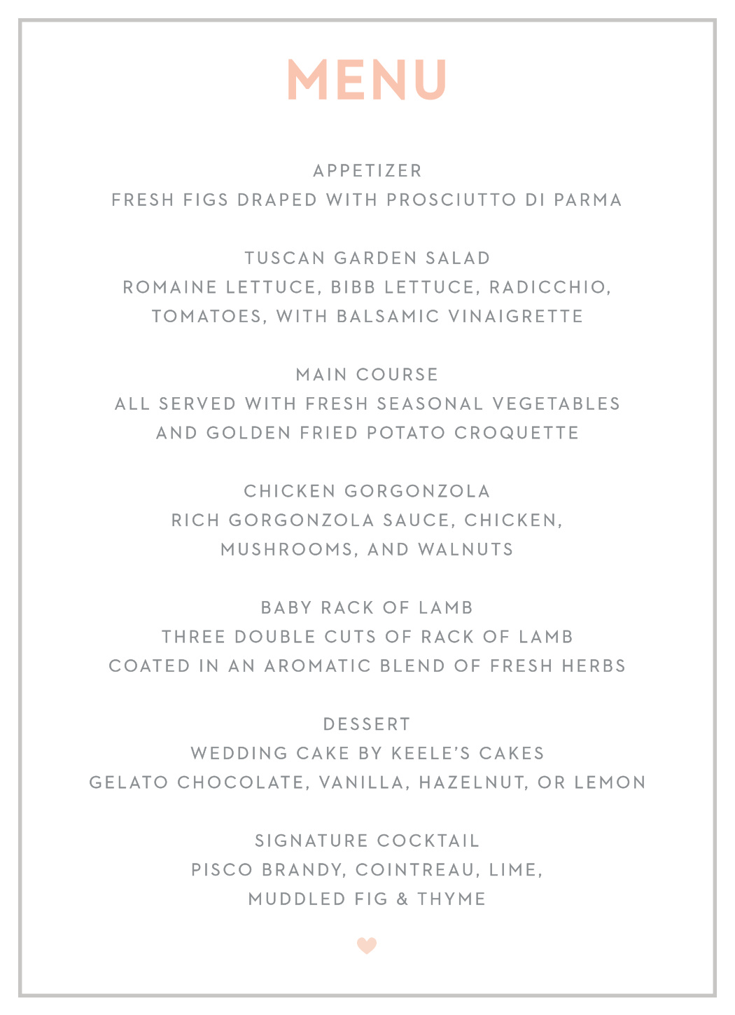 Wooden Love Wedding Menus by Basic Invite