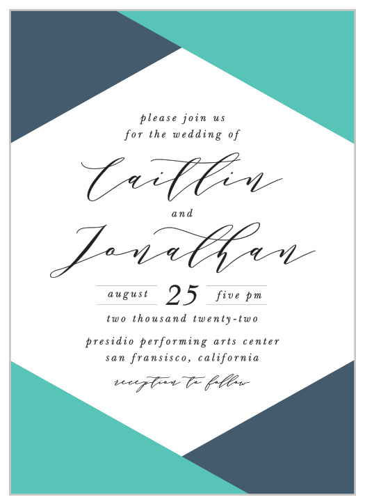 Geometric Wedding Invitations - Match Your Color & Style Free!