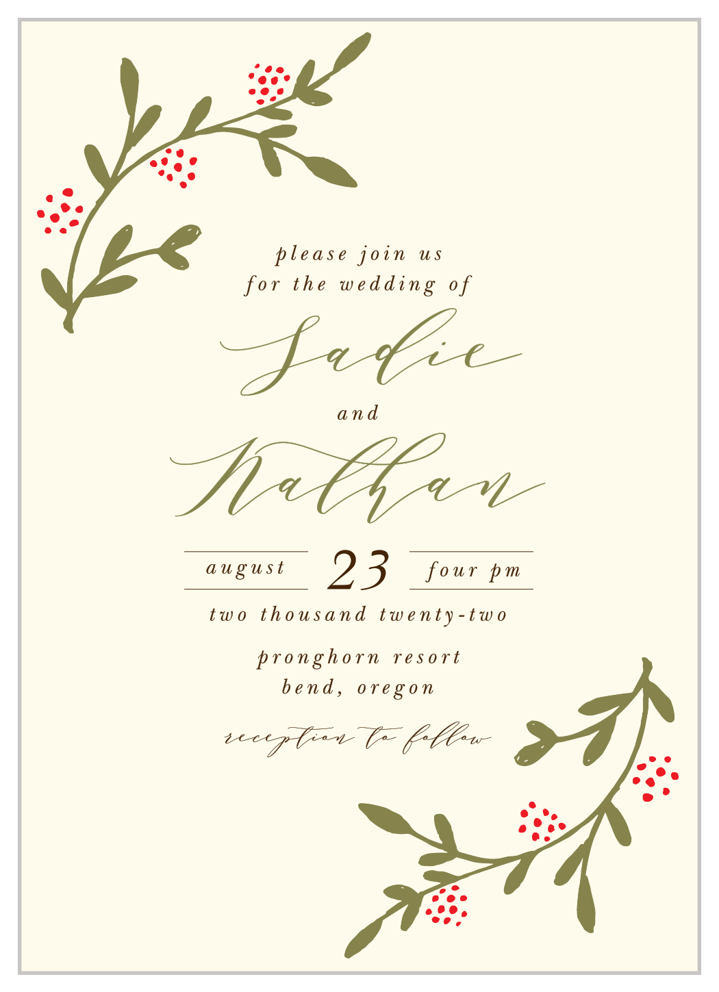 Bountiful Berries Wedding Invitations by Basic Invite