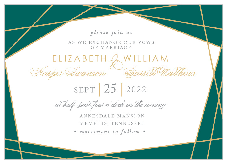 Emerald Facets Wedding Programs by Basic Invite