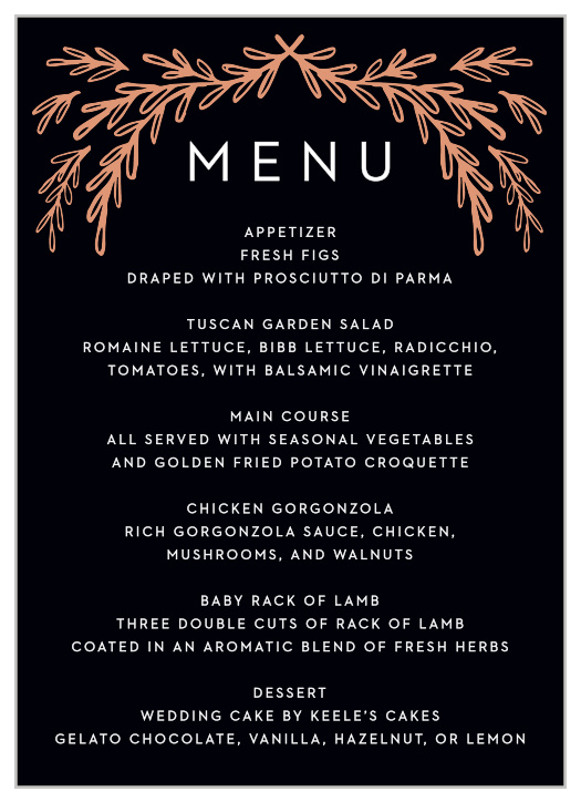 Wedding Menus | Design Your Menu Cards Instantly Online!