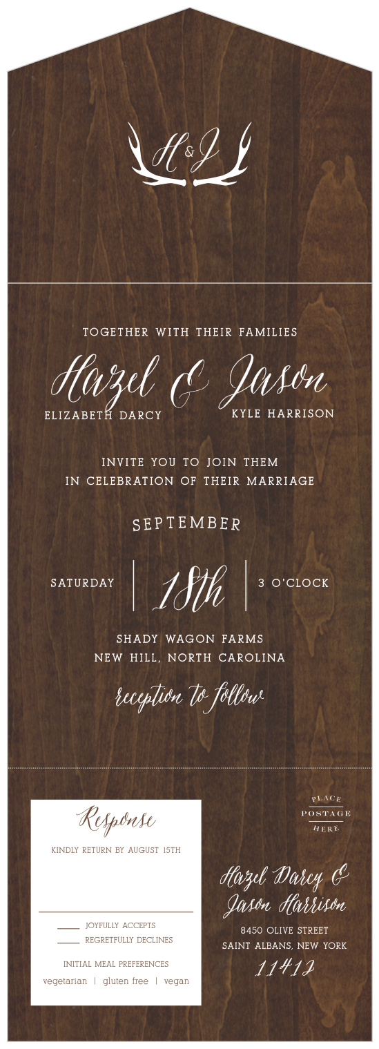 Rustic Wedding Invitations - Match Your Color & Style Free!
