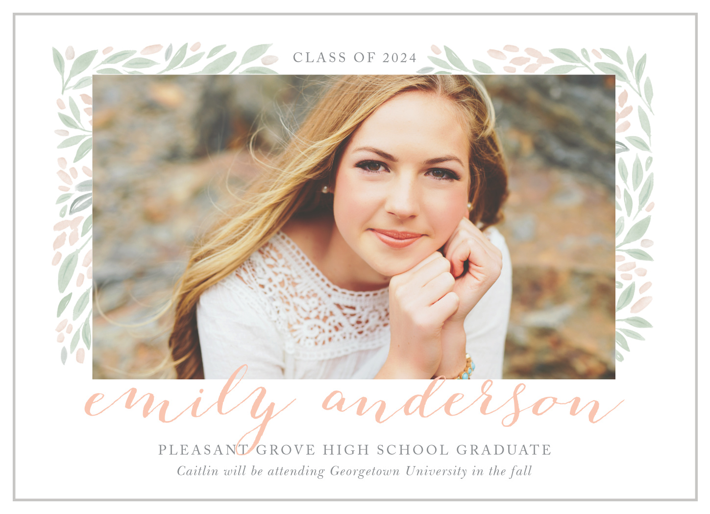 Botanical Frame Graduation Announcements by BasicInvite.com