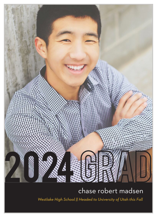 Clean Cut Graduation Thank You Cards by Basic Invite