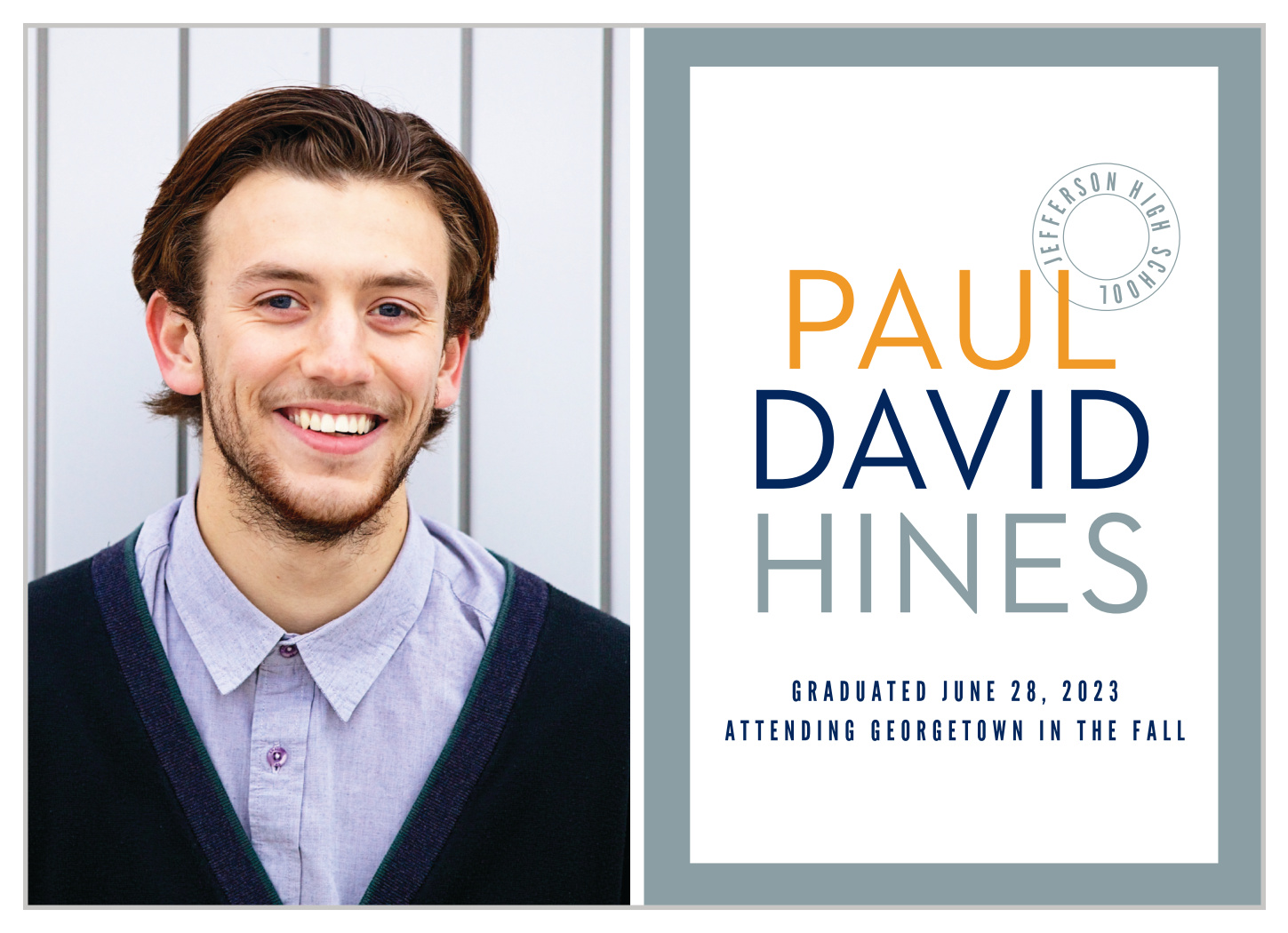 Stacked & Stamped Graduation Announcements by Basic Invite