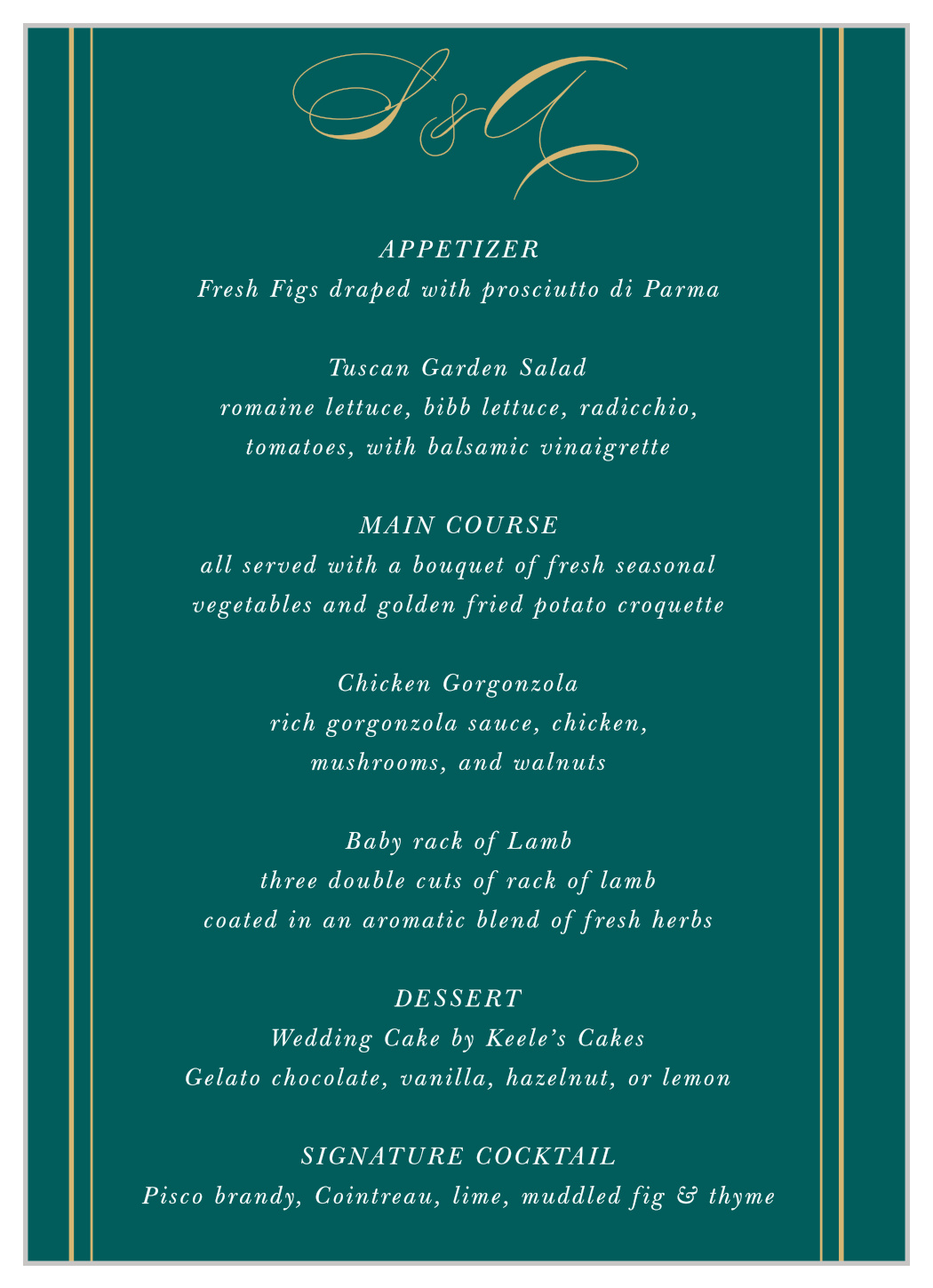 Striped Swash Wedding Menus by Basic Invite