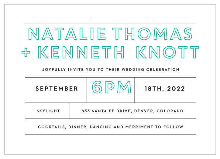 Bold Outline Wedding Belly Bands by Basic Invite