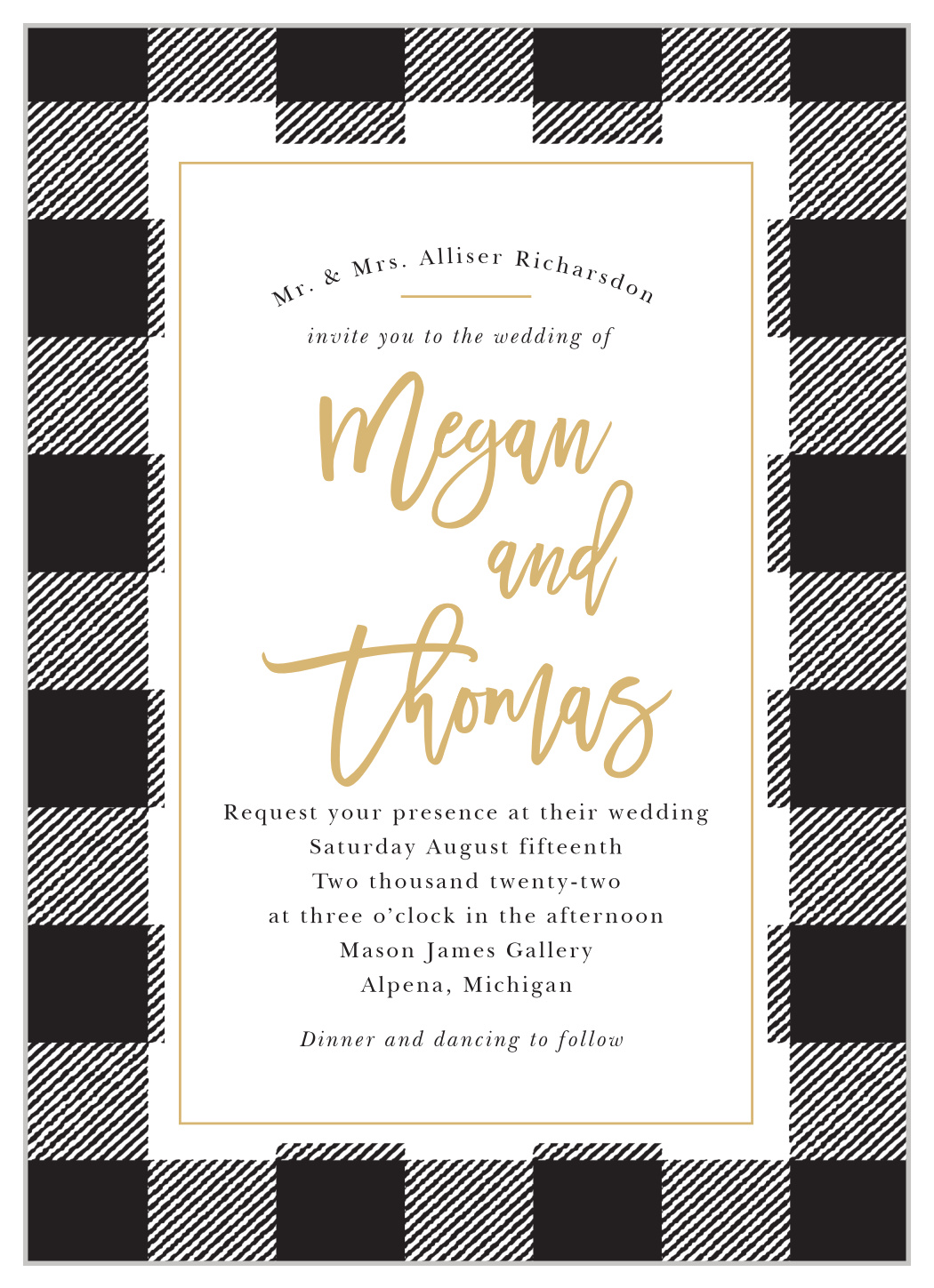 Rustic Plaid Wedding Invitations by Basic Invite