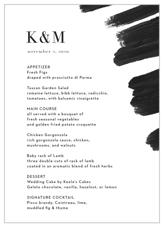 Wedding Menus | Design Your Menu Instantly Online! - Basic Invite