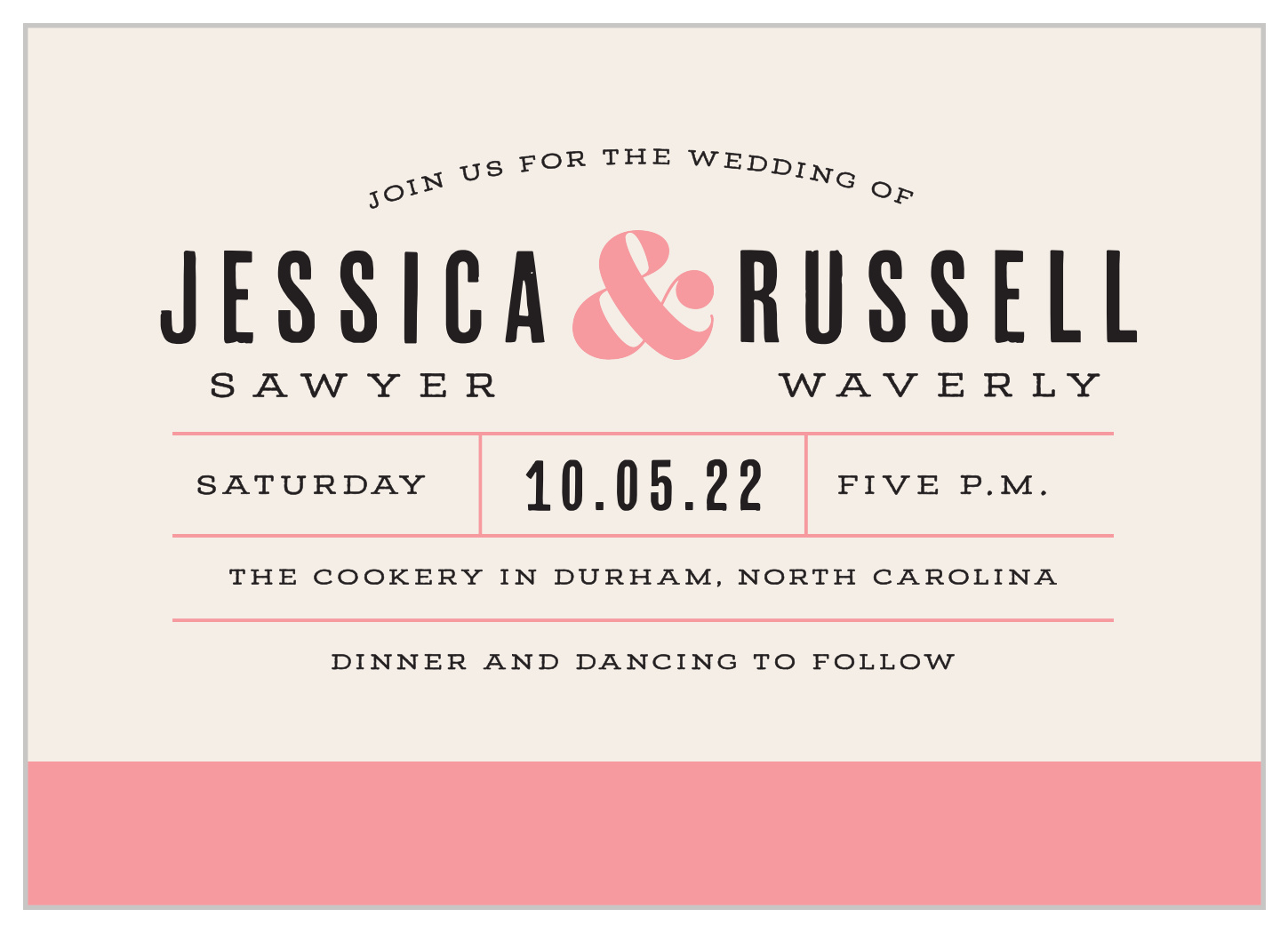 Color Block Wedding Invitations by Basic Invite