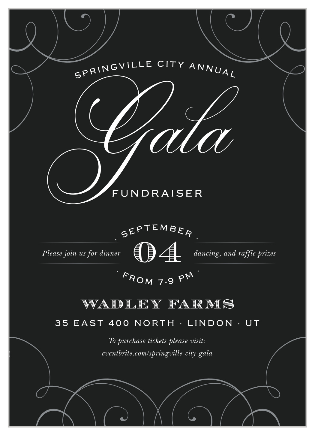 Flourish Frame Gala Invitations by Basic Invite