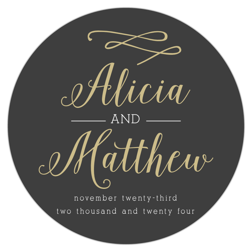 Whimsical Calligraphy Coaster by Basic Invite