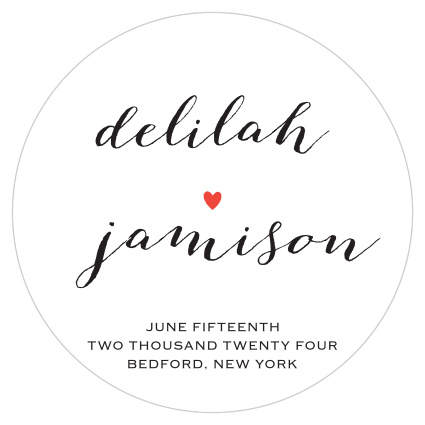 Script Heart Place Cards by Basic Invite