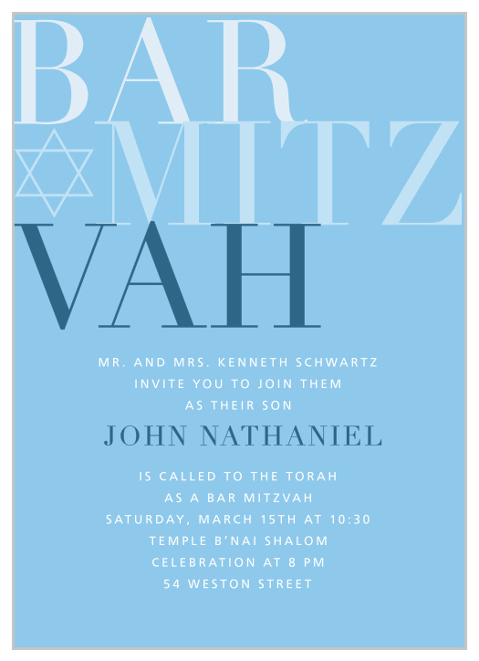 Bar Mitzvah Invitation Wording Sample