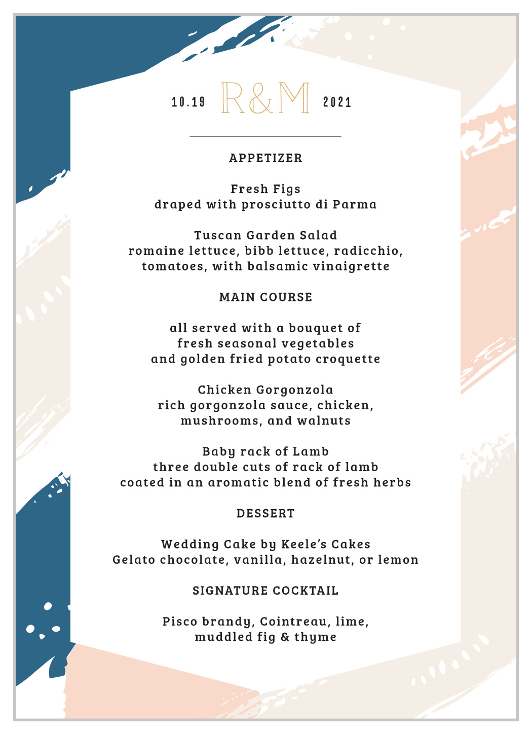 Perennial Painterly Wedding Menus by Basic Invite