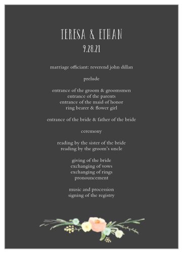 Wedding Programs | Match Your Colors & Style Free! - Basic Invite