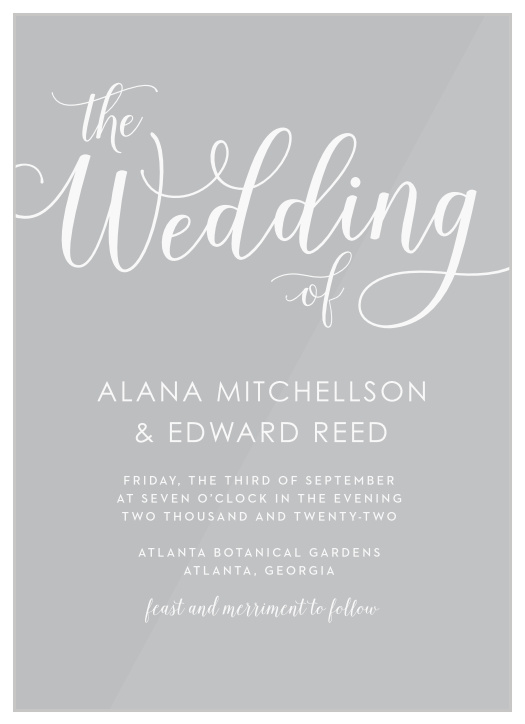 Clear Wedding Invitations, Transparent Wedding Invitations - Basic Invite
