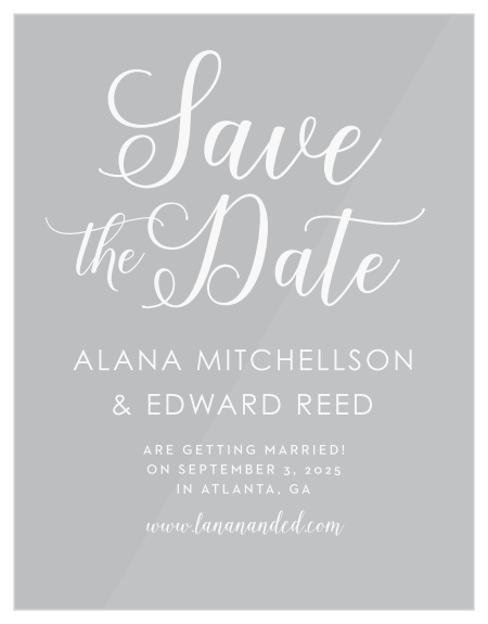 Big Script Clear Wedding Menus by Basic Invite