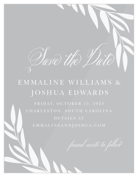 No Photo Save the Date Cards | Match Your Color & Style Free!