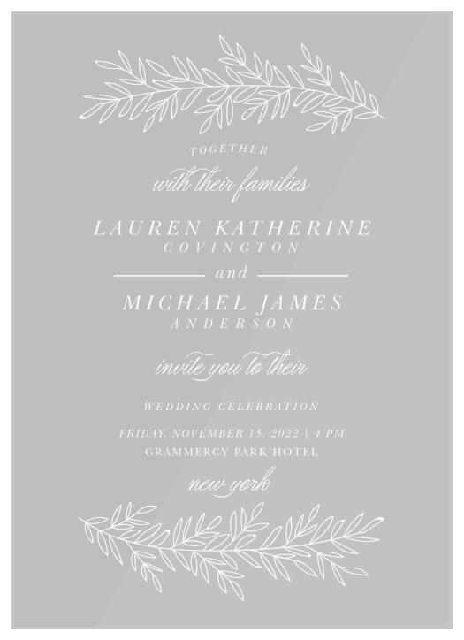 Clear Wedding Invitations, Transparent Wedding Invitations - Basic Invite