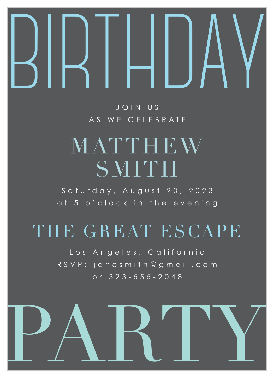 Modern Soiree Adult Birthday Invitations By Basic Invite