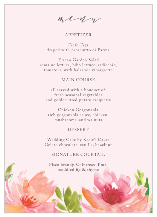 Wedding Menus | Design Your Menu Instantly Online! - Basic Invite