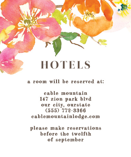 Customizable Wedding Accommodation Cards By Basic Invite