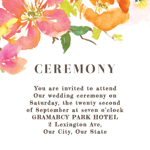 Wedding Reception Cards and Wedding Ceremony Cards by Basic Invite