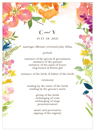 Awesome Wedding Programs - Match Your Color & Style Free!