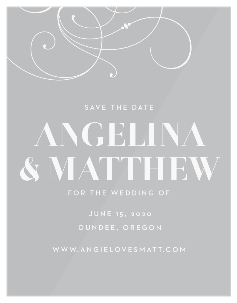 Bold Swash Clear Save-the-Date Cards by Basic Invite