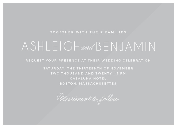 Deco Typography Rehearsal Cards by Basic Invite