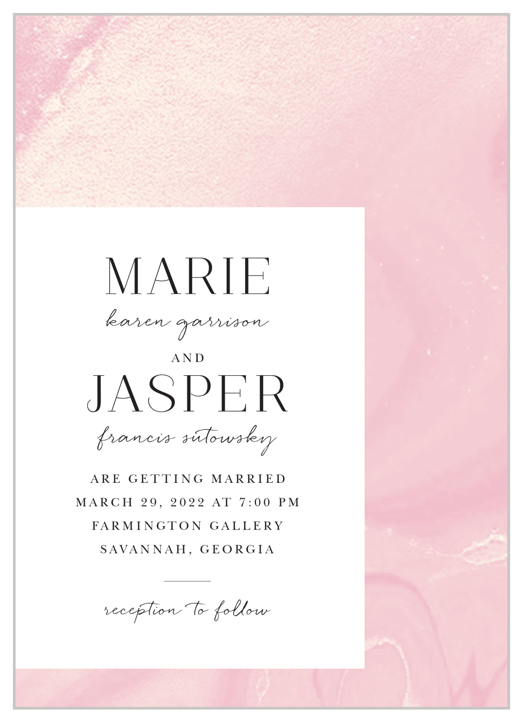 Blushing Gold Wedding Invitations by Basic Invite