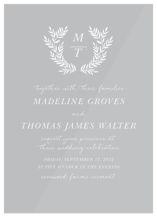 Clear Wedding Invitations, Transparent Wedding Invitations - Basic Invite
