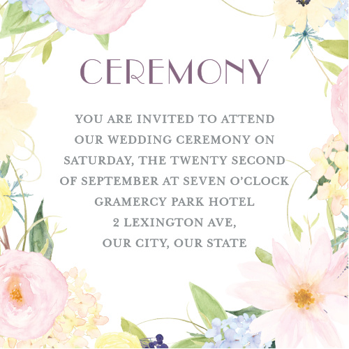 Spring Watercolors Wedding Programs by Basic Invite