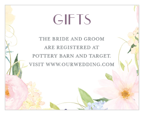 Spring Watercolors Accommodation Cards by Basic Invite